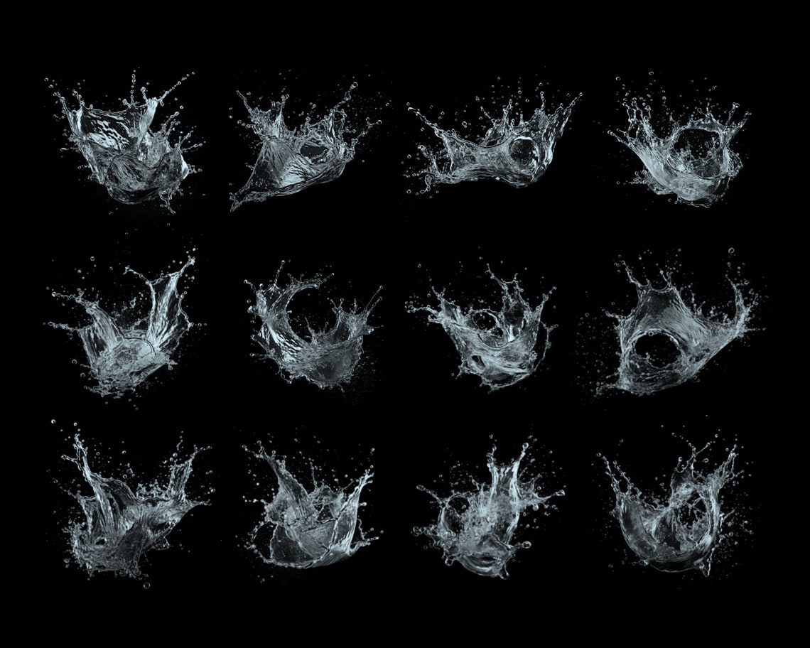 120 Procreate Water Splash Stamps Realistic Water Splash - Etsy