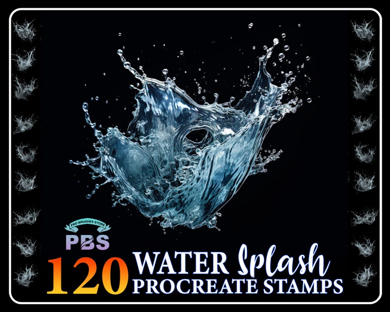 120 Procreate Water Splash Stamps Realistic Water Splash - Etsy