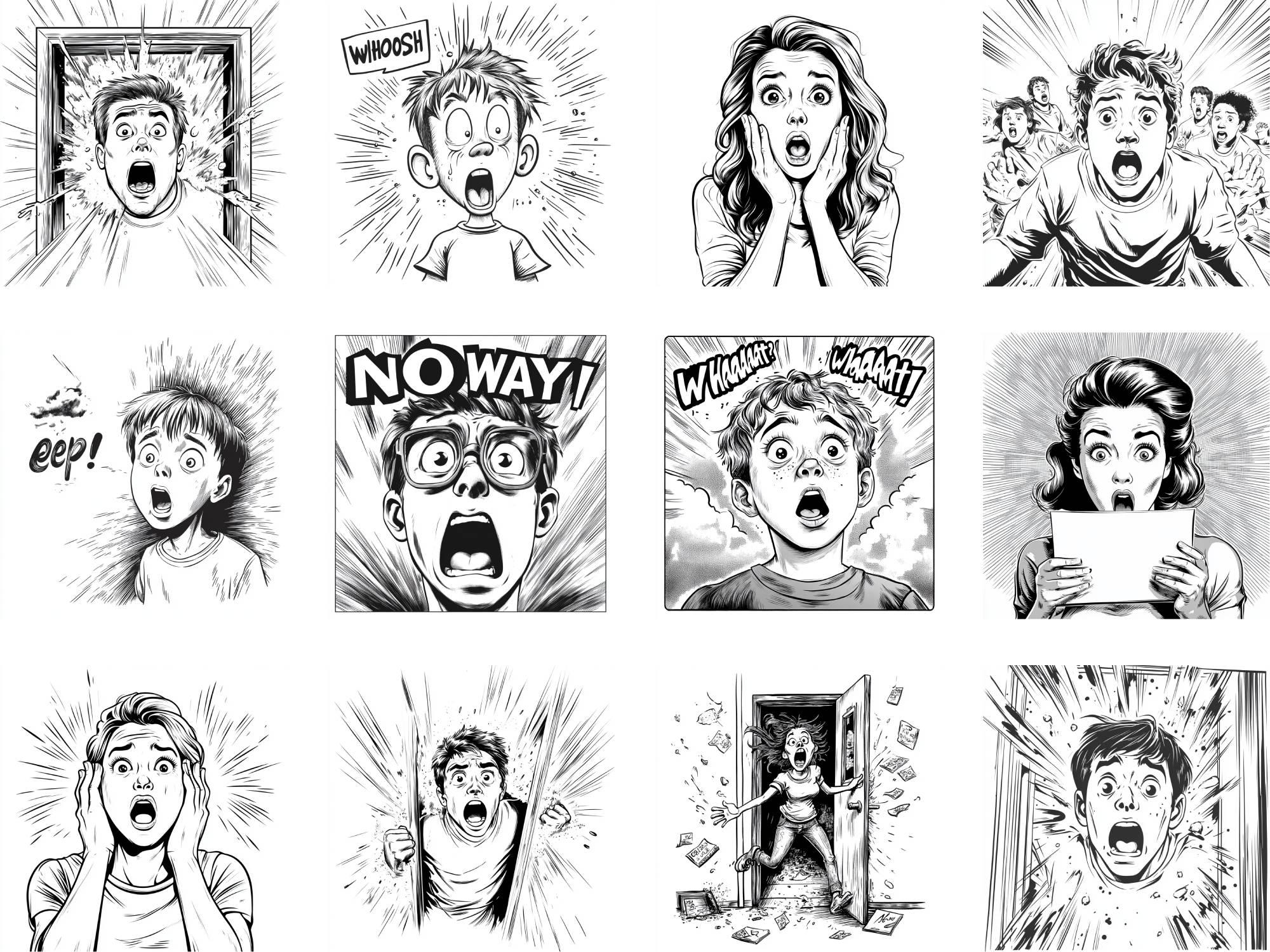 Procreate Comic Shocked Scene Stamps: 120 Expression Brushes (digital ...