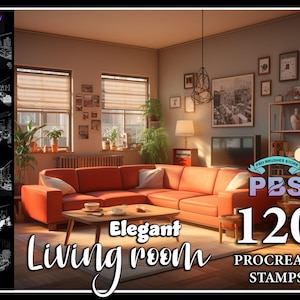 120 Procreate Living Room Stamps, Living Room Stamps for Procreate ...