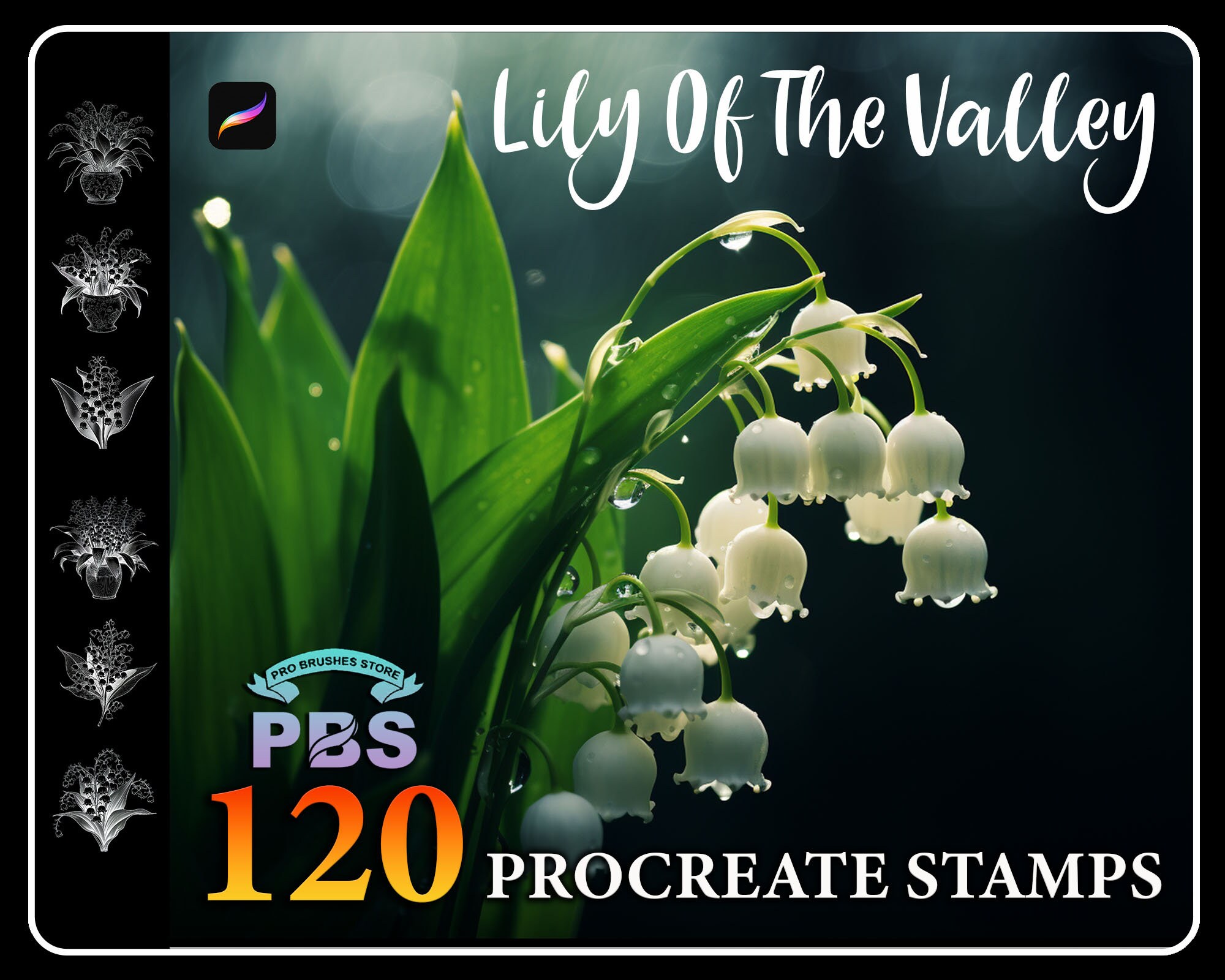 120 Procreate Lily of the Valley Stamps, Lily of the Valley Stamps for ...
