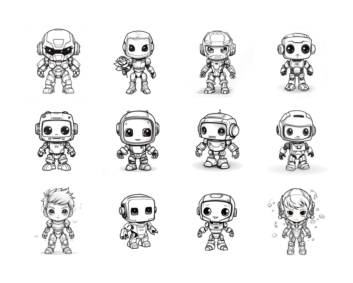 120 Procreate Chibi Robot Stamps Chibi Robot Character Stamps - Etsy
