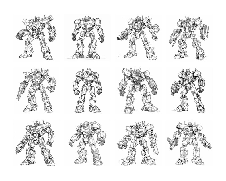120 Robot Procreate Stamps: Cyborg Brush Set (digital Download) - Etsy