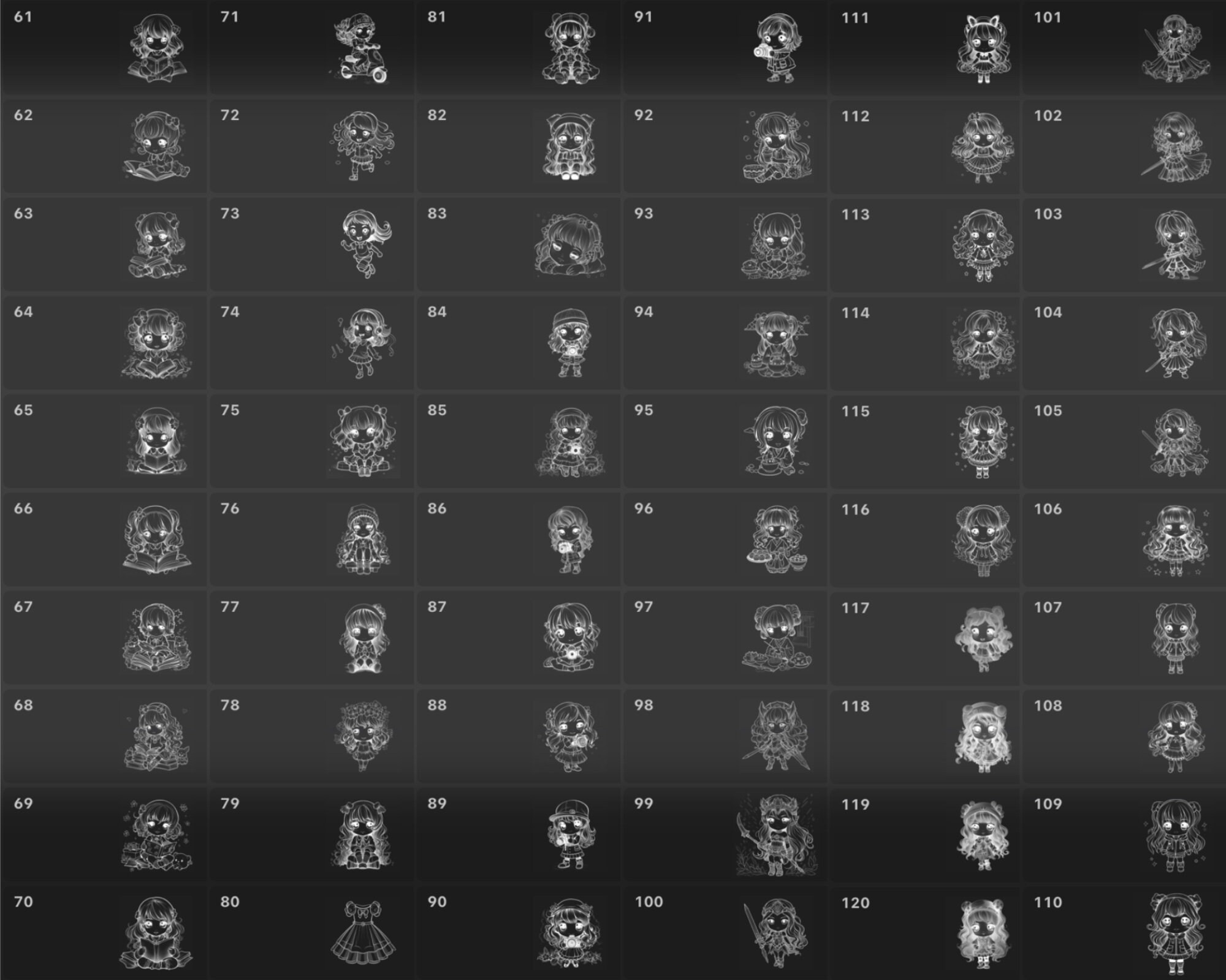 120 Procreate Chibi Girl Character Stamps Chibi Girl Stamps - Etsy