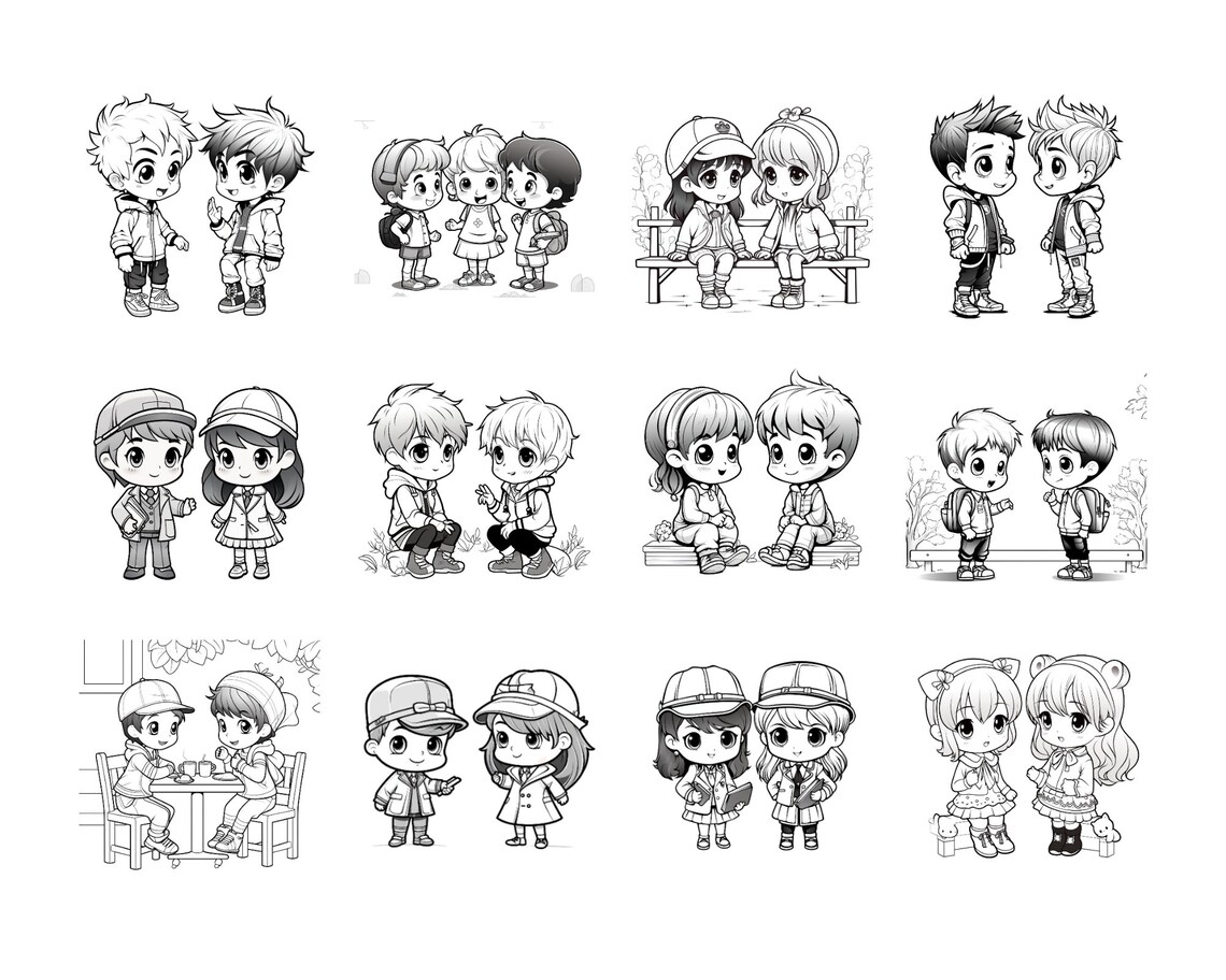 120 Procreate Chibi Dialogue Stamps: Character Scene Brush (digital ...
