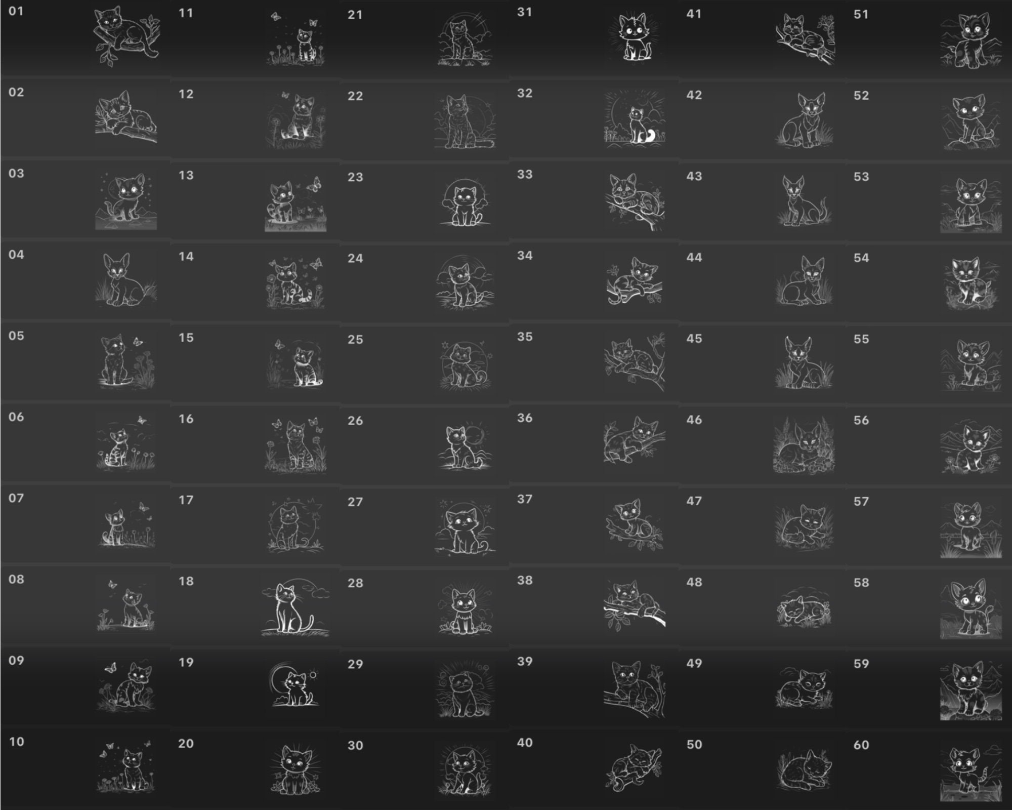 120 Procreate Cute Cat Stamps, Cute Cat With Butterfly Brush for ...