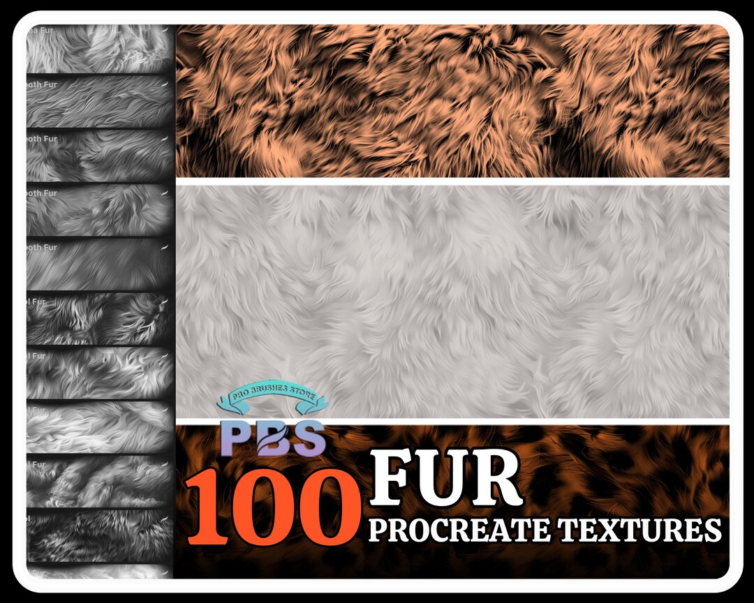 100 Fur Texture Stamps: Procreate Brushes (digital Download) - Etsy