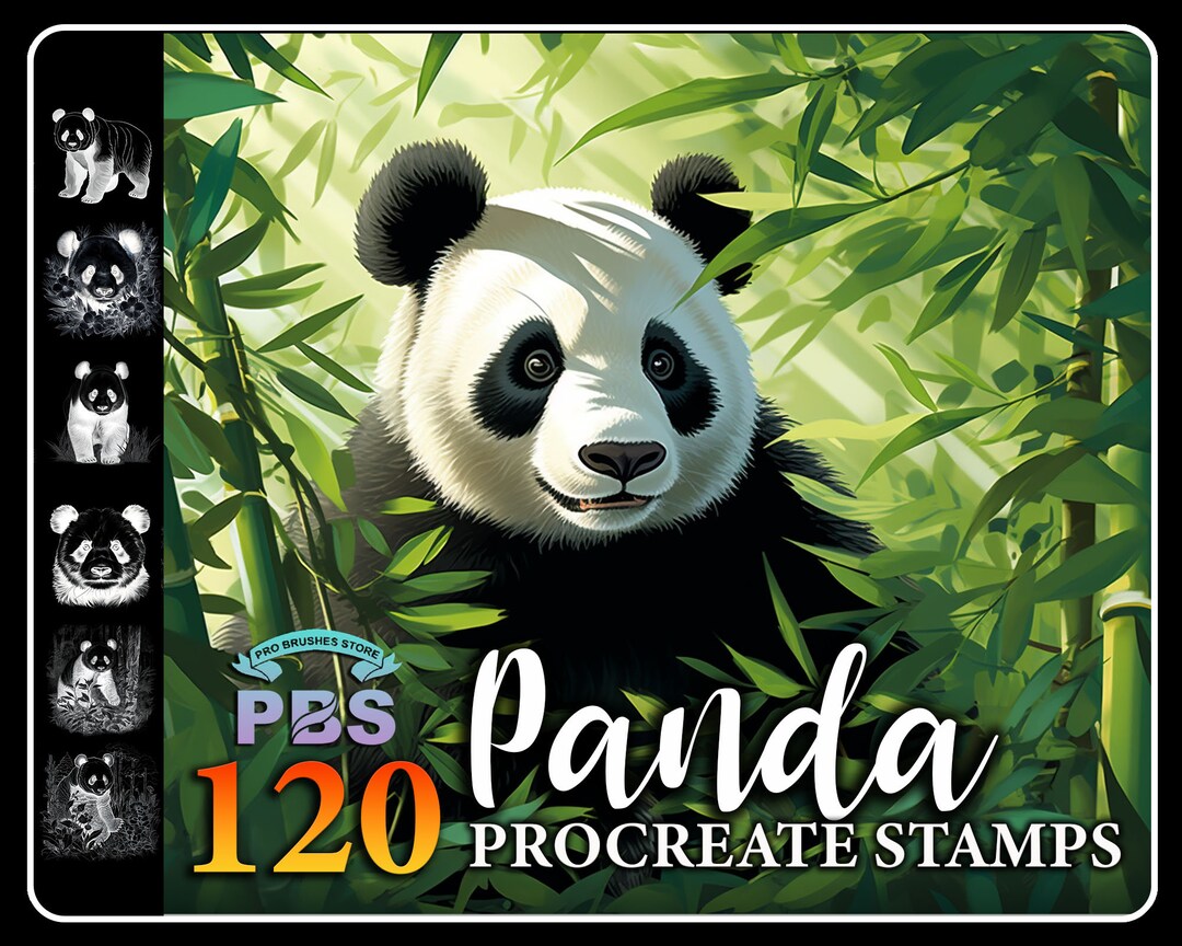 120 Procreate Panda Stamps, Panda Brush for Procreate, Cute Animal ...