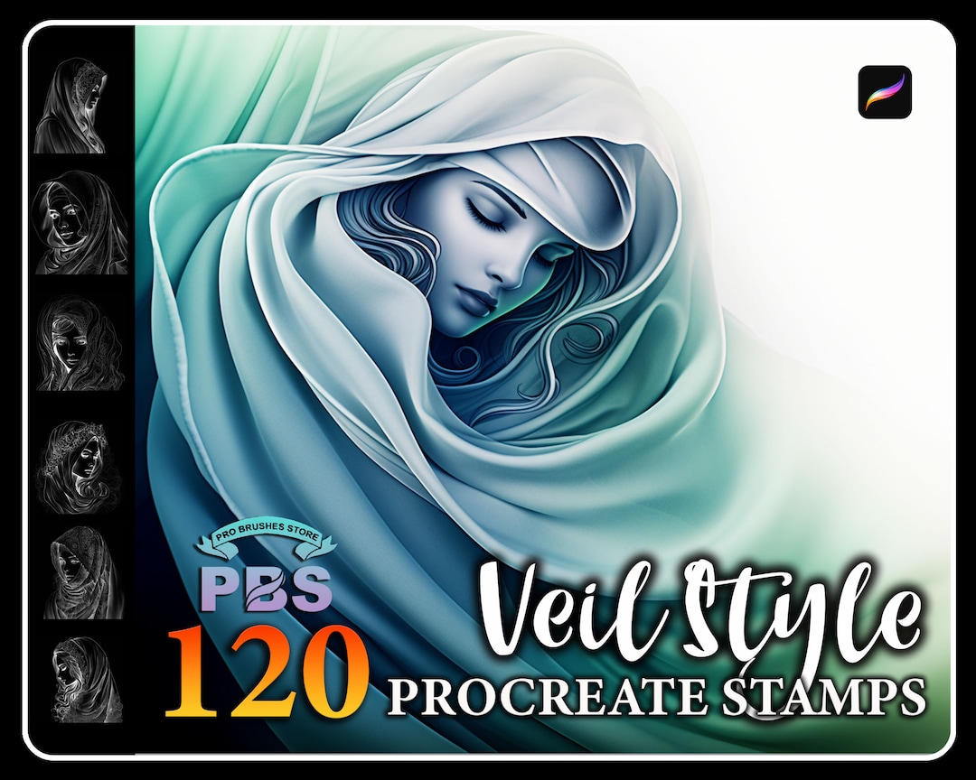 120 Veil Style Procreate Stamps: Fashion Illustration Brush (digital ...