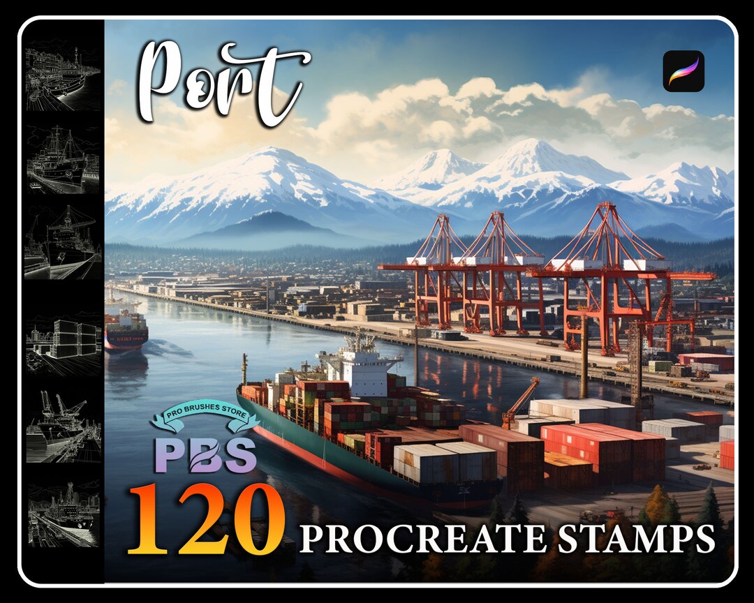120 Nautical Port Stamps for Procreate (digital Download) - Etsy