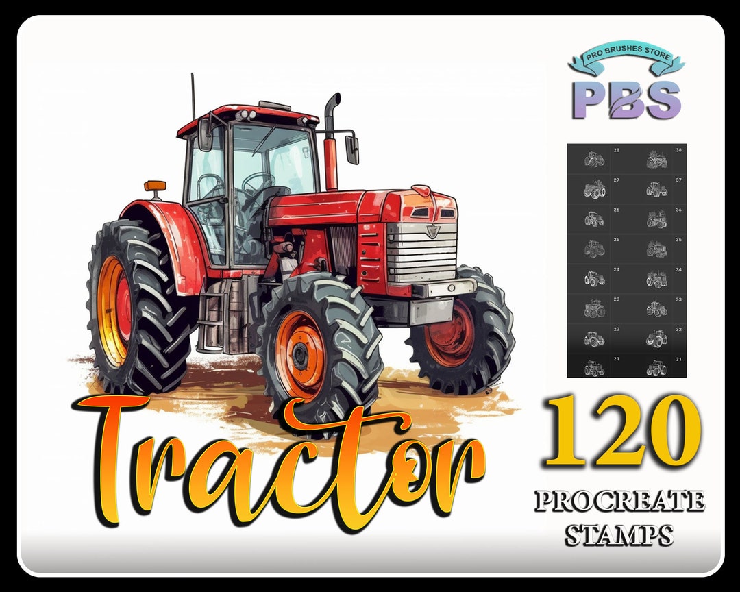 120 Procreate Tractor Stamps, Tractor Stamps for Procreate, Tractor ...