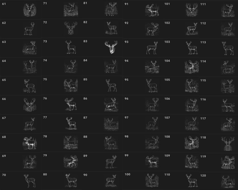120 Realistic Deer Procreate Stamps: Wild Animal Brush (digital ...
