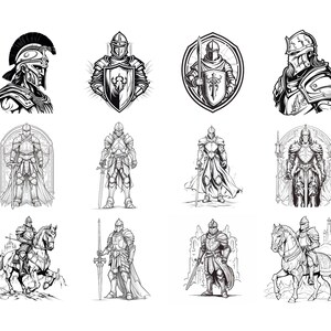 120 Procreate Knight Stamps, Knight Stamps for Procreate, Warrior ...