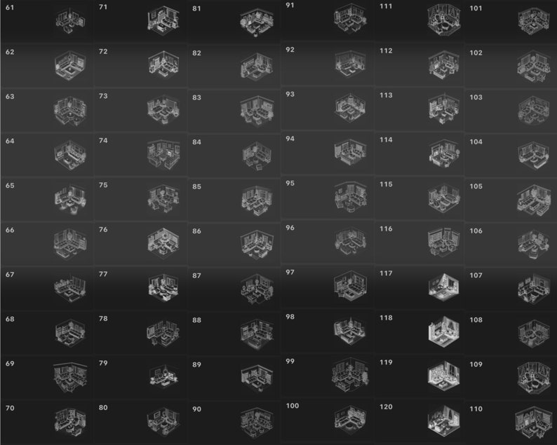 120 Procreate Isometric Sitting Room Stamps Isometric Guest - Etsy