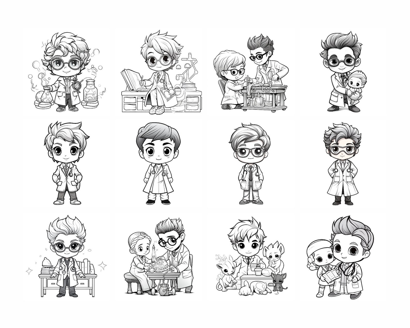 120 Procreate Chibi Doctor Stamps Chibi Boy Doctor Stamps for - Etsy