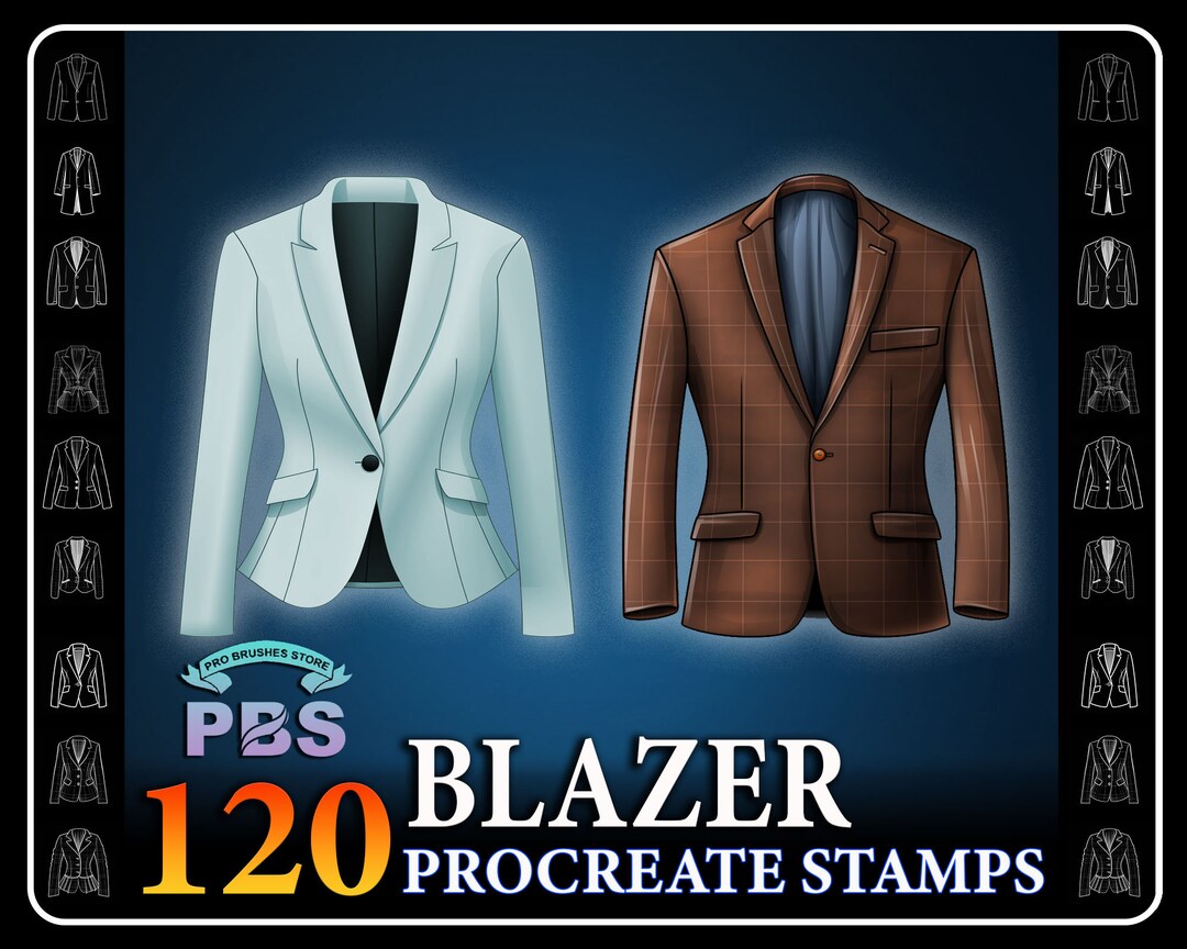 120 Procreate Blazer Stamps, Blazer Stamps for Procreate, Fashion ...