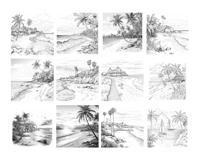 120 Beach Procreate Stamps: Wave & Nature Brushes - Etsy
