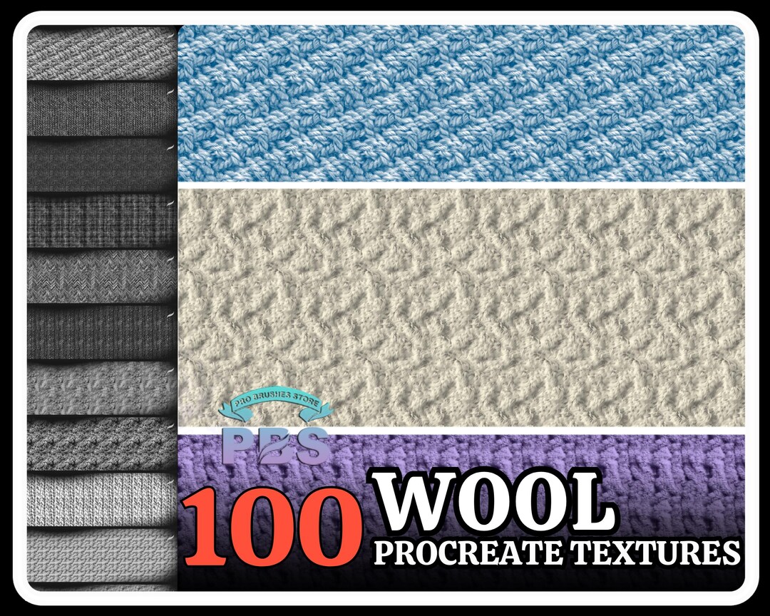 100 Procreate Wool Texture, Wool for Procreate, Wool Texture Brushes ...