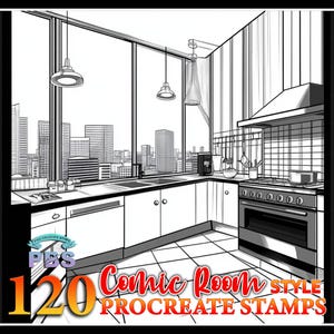 120 Procreate Comic Room Stamp, Comic Interior Stamp for Procreate ...