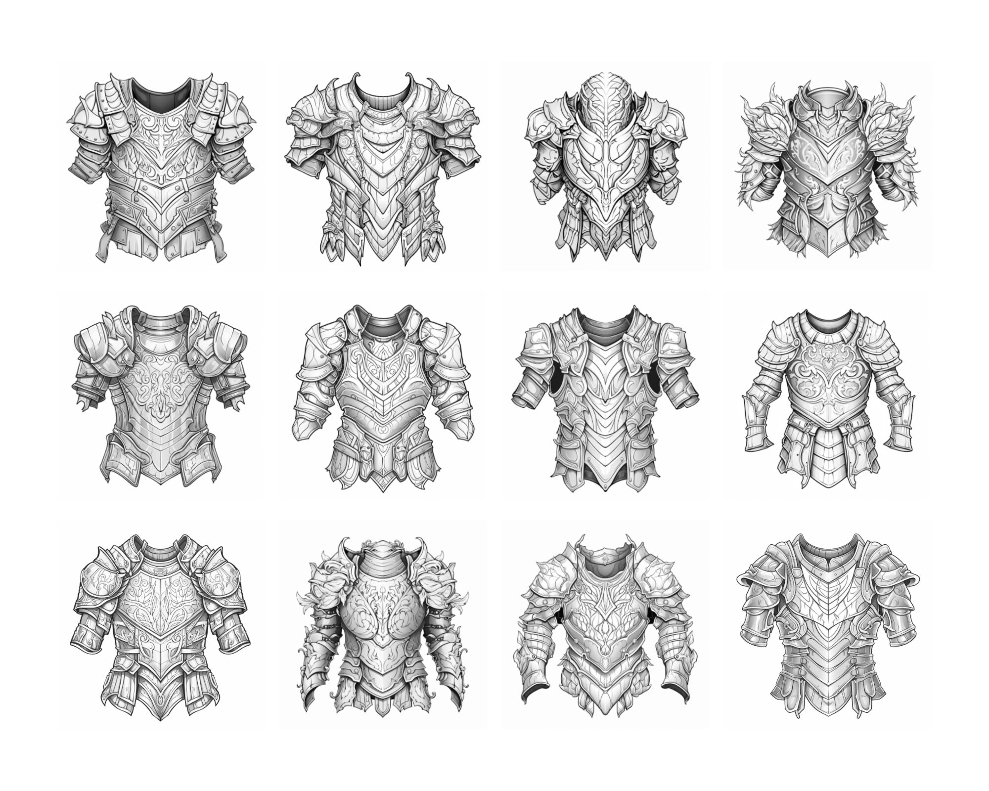 120 Procreate Armor Stamps: Fashion & Body Armor Brush (digital ...