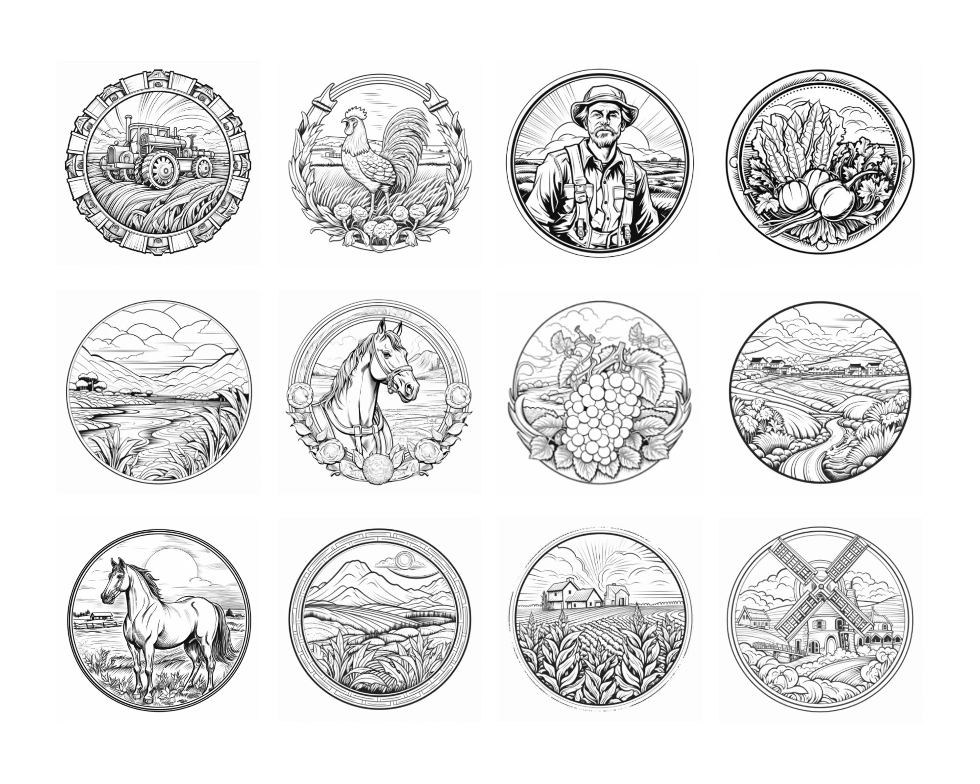 120 Procreate Farming Badge Stamps Farming Badge for - Etsy UK