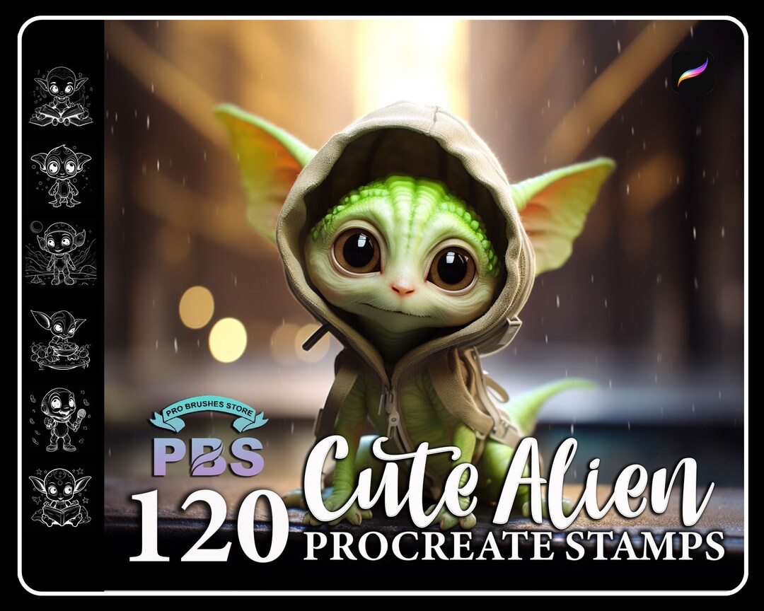 120 Procreate Cute Alien Stamps, Cute Alien Stamps for Procreate ...