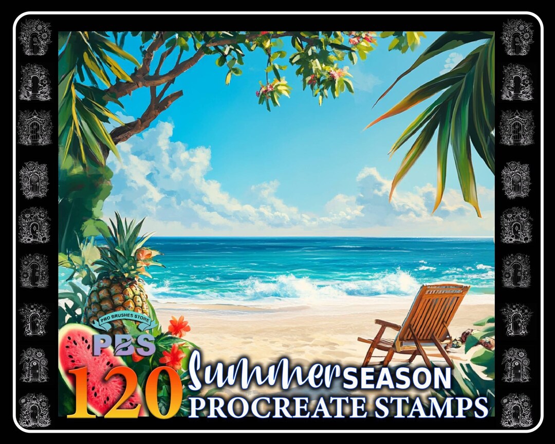 120 Summer Scene Procreate Stamps (digital Download) - Etsy