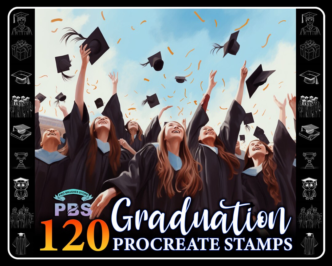 120 Procreate Graduation Stamps, Graduation Stamps for Procreate ...