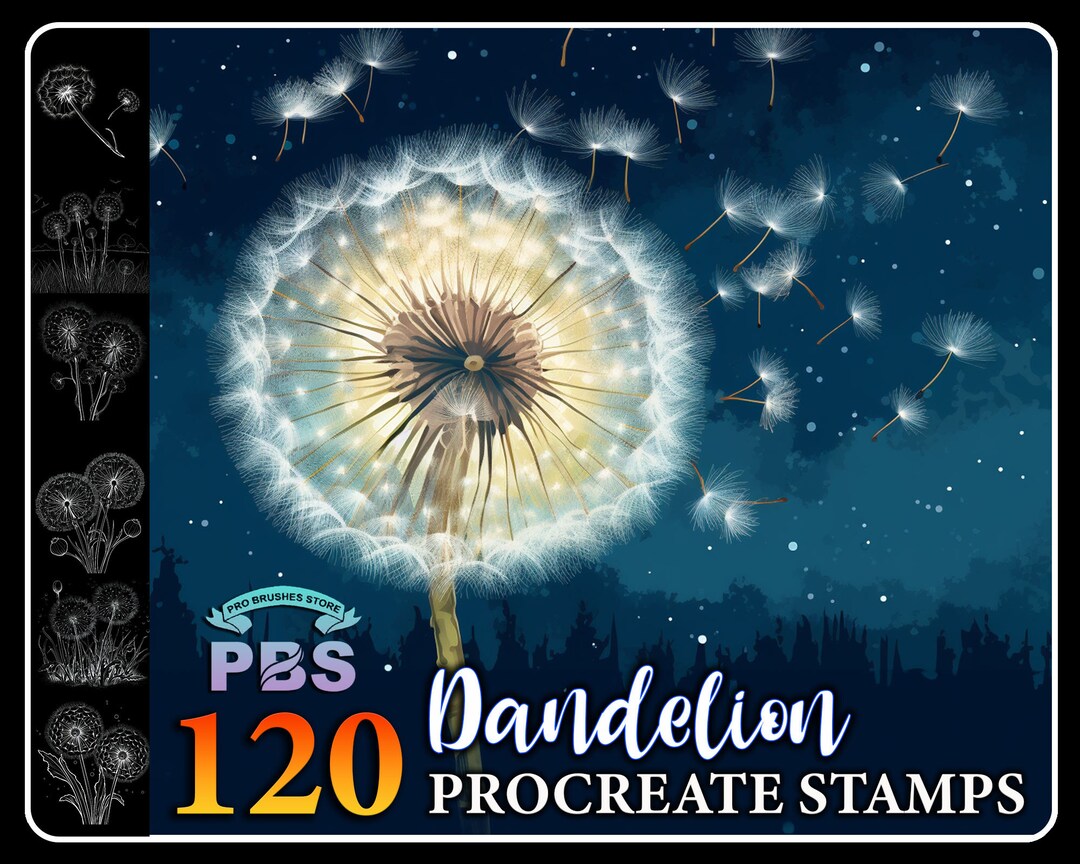 120 Procreate Dandelion Stamps, Daffodil Brush for Procreate, Flower ...