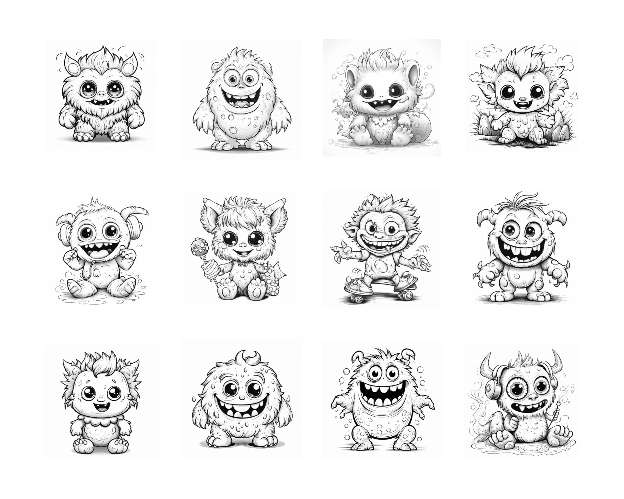 120 Procreate Cute Monster Stamps, Cute Monster Stamps for Procreate ...