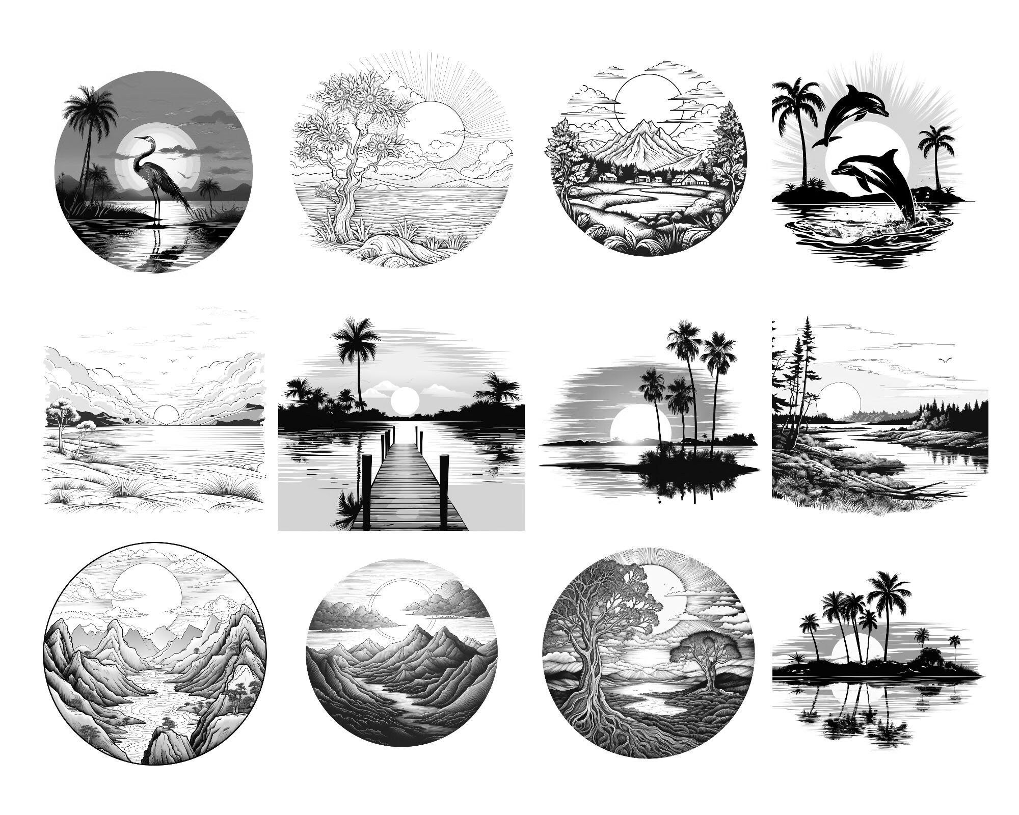 120 Procreate Sunset Stamps Sunset Stamps for Procreate - Etsy