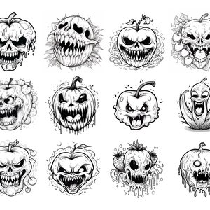 120 Procreate Scary Fruits Stamps, Scary Fruits Stamps for Procreate ...