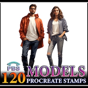 120 Procreate Models Stamps, Model Stamps for Procreate, Male and ...