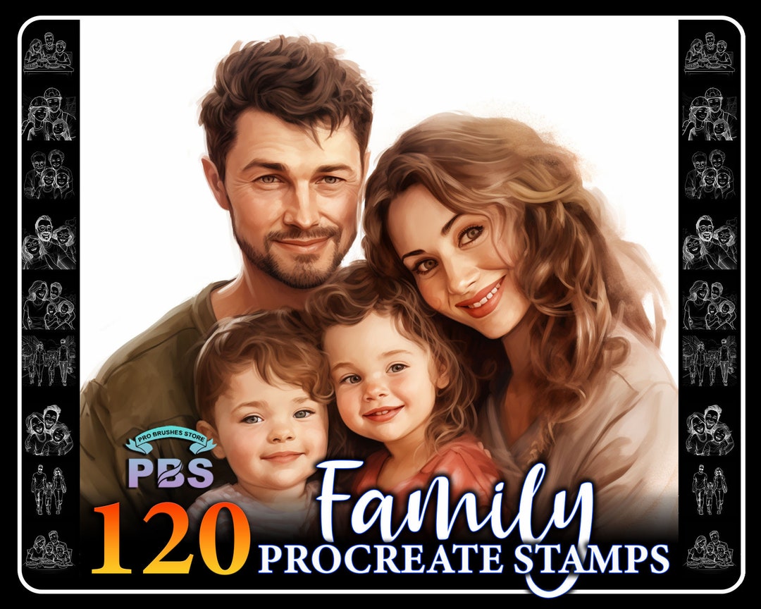120 Procreate Family Stamps, Family Stamps for Procreate, Family Time ...