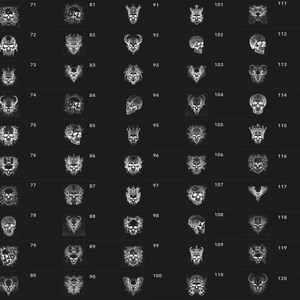 120 Procreate Realistic and Intricate Skull Stamps, Realistic Skulls ...