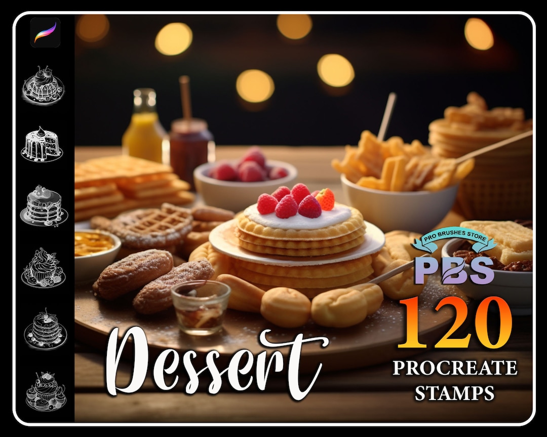 120 Dessert Procreate Stamps: Food Brush Set (digital Download) - Etsy