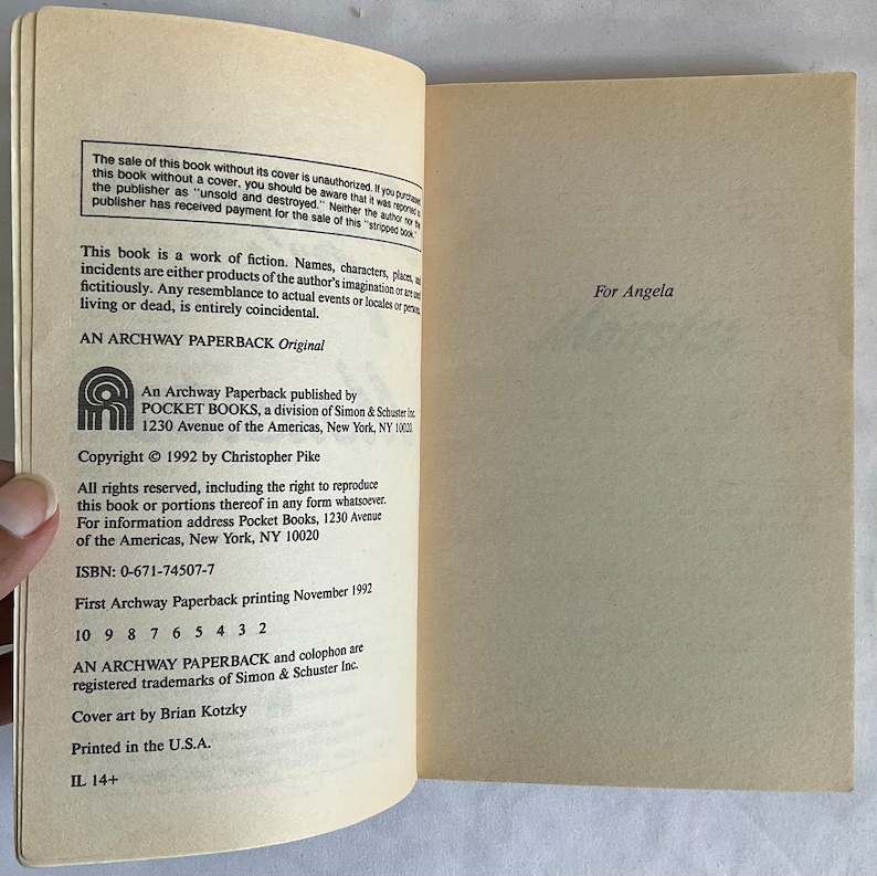 Monster Christopher Pike 2nd Edition - Etsy