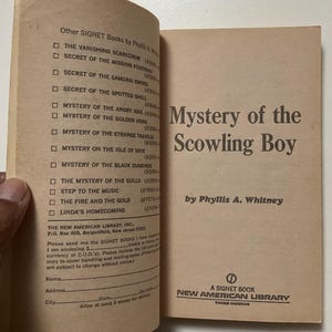 Mystery of the Scowling Boy - Phyllis A. Whitney ***1st Printing*** - Etsy