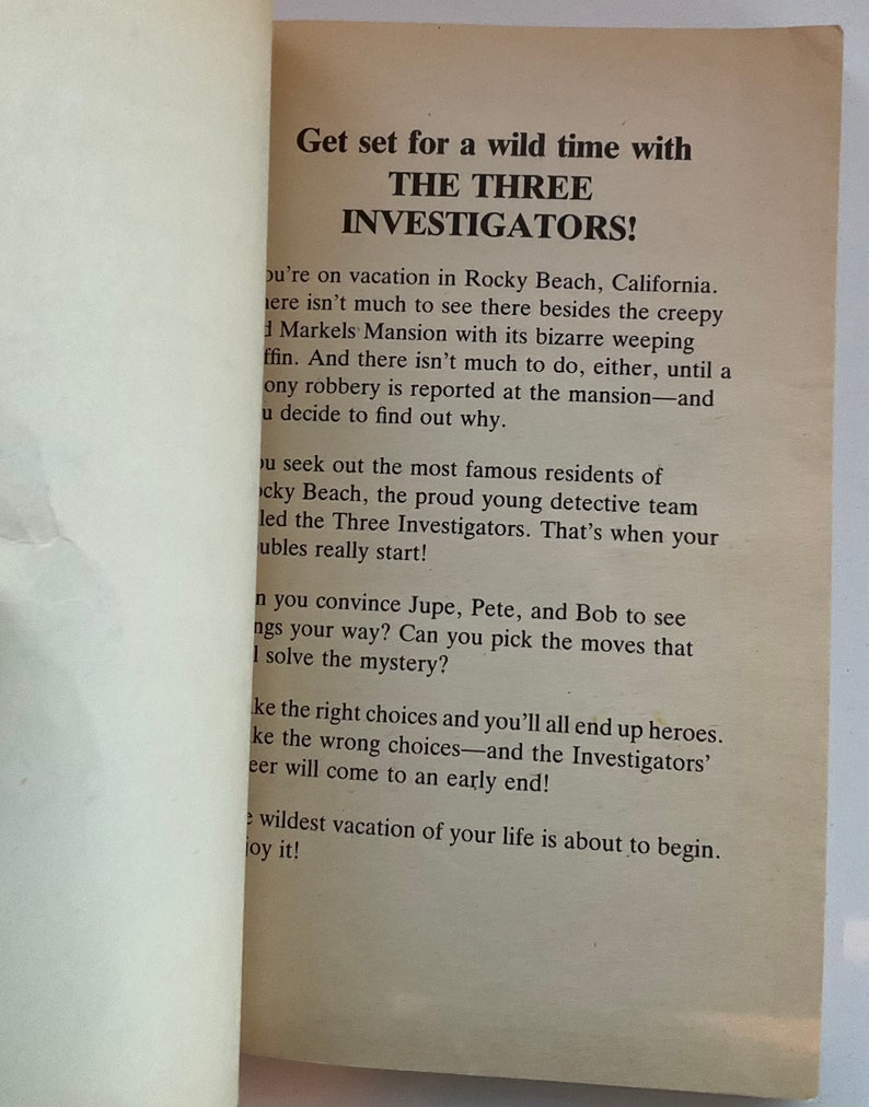 The Three Investigators Find Your Fate 1 the Case of the Weeping Coffin ...