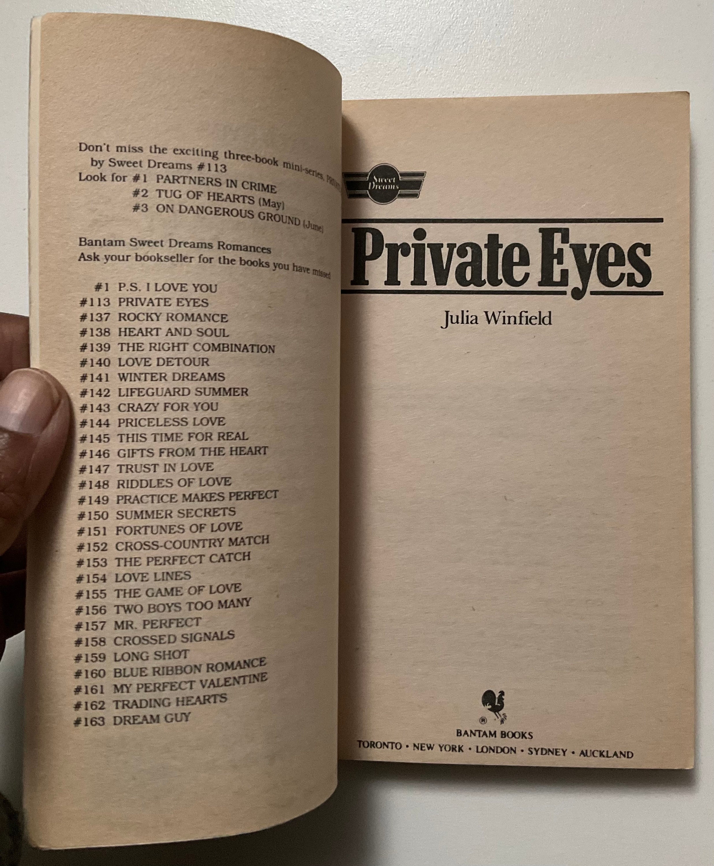 Sweet Dreams #113 - Private Eyes (international Edition) - Etsy