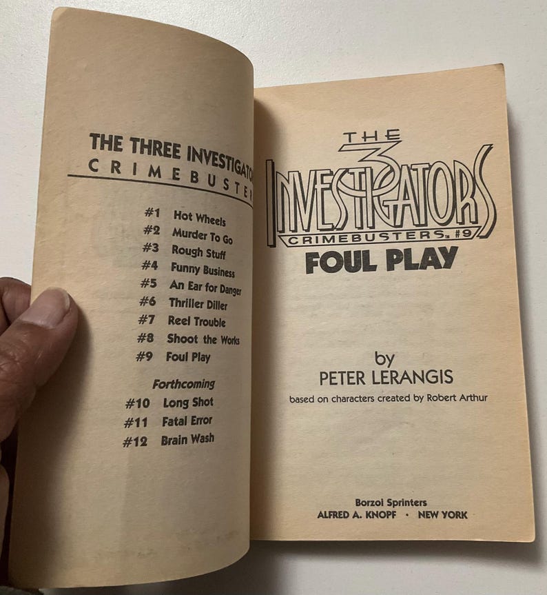 The 3 Investigators Crimebusters #9 - Foul Play ***1st Printing*** - Etsy
