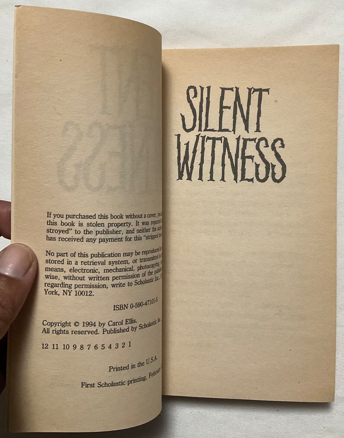 Point Horror Silent Witness 1st Edition - Etsy