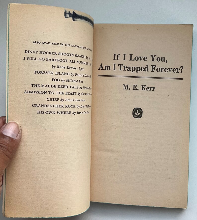If I Love You, Am I Trapped Forever? - ME Kerr - Etsy