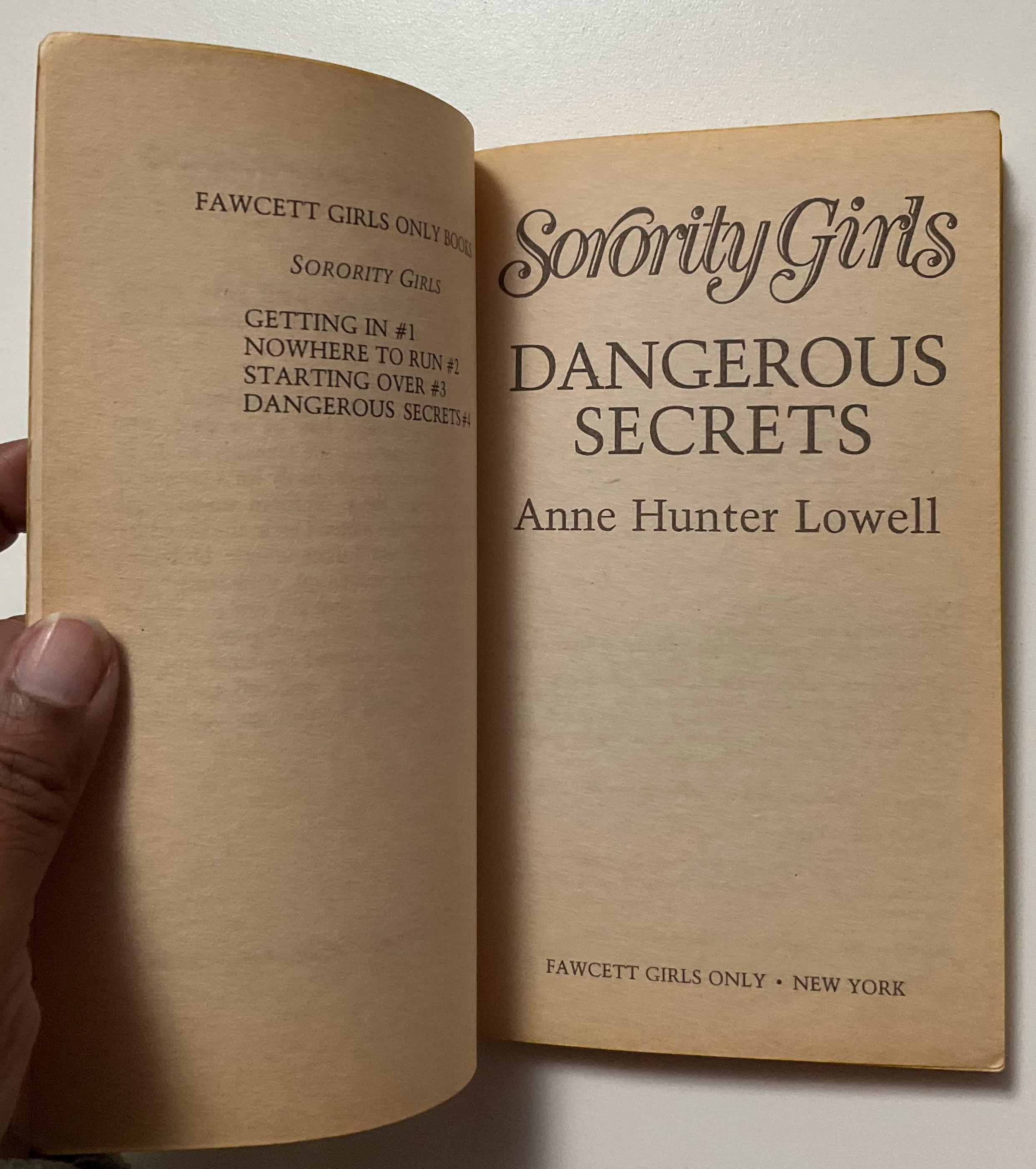 The Sorority Girls Series #4 - Dangerous Secrets ***extremely Hard to ...