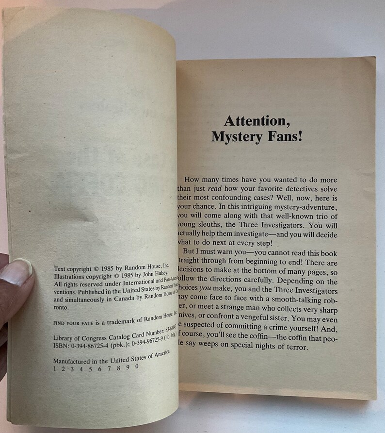 The Three Investigators Find Your Fate 1 the Case of the Weeping Coffin ...