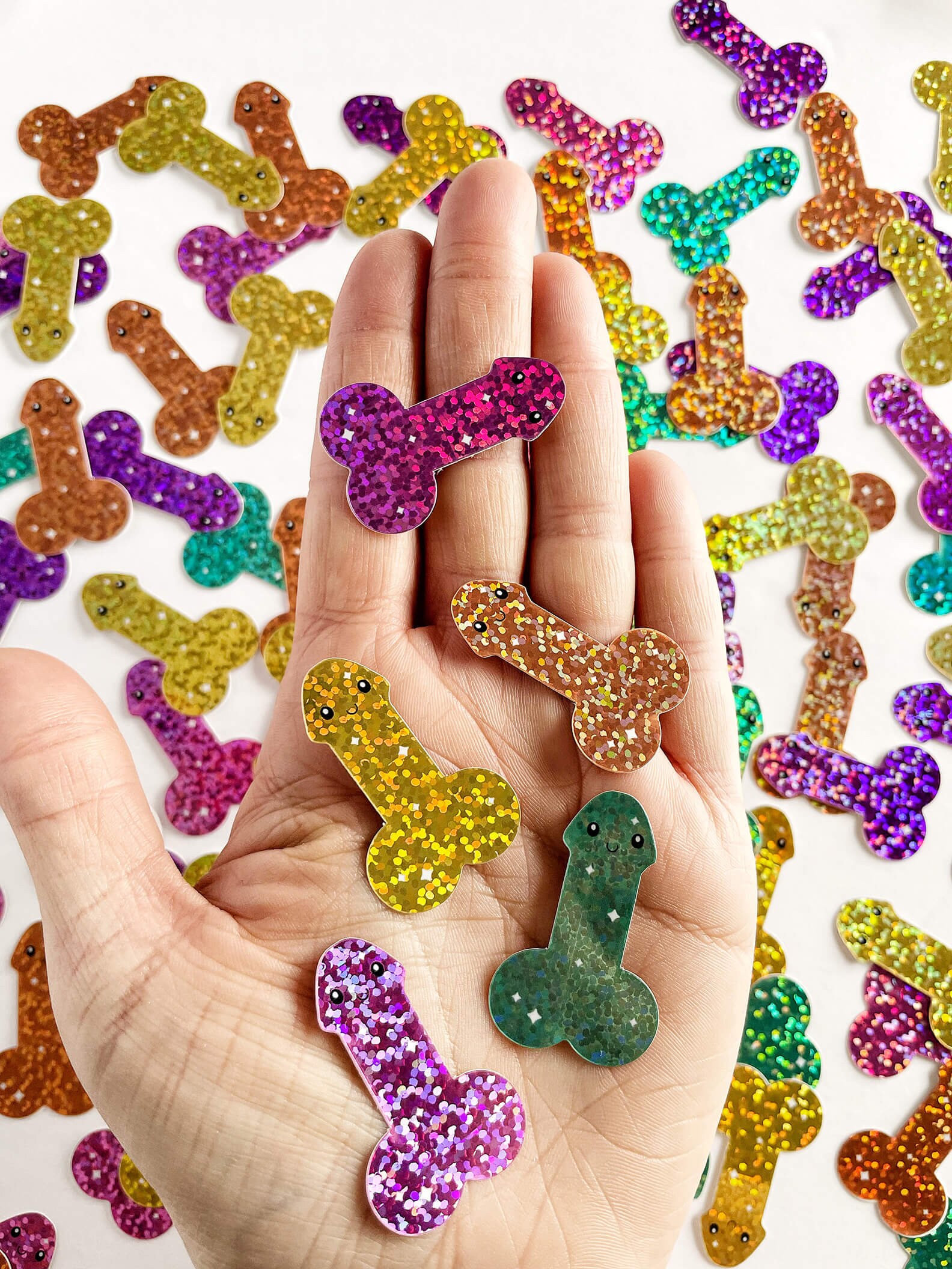 Happy Little Peens Glitter Stickers Set of 5 Penis Dick - Etsy