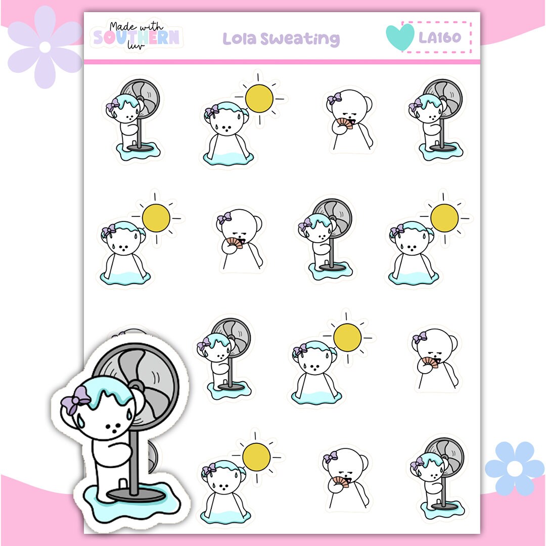 LA160 LOLA SWEATING Doodle Sticker Sheet for Planners and Bullet ...
