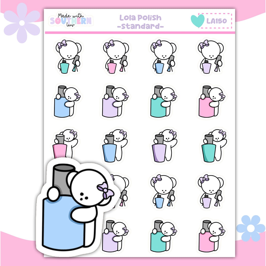 LA150 LOLA POLISH Doodle Sticker Sheet for Planners and Bullet Journals ...