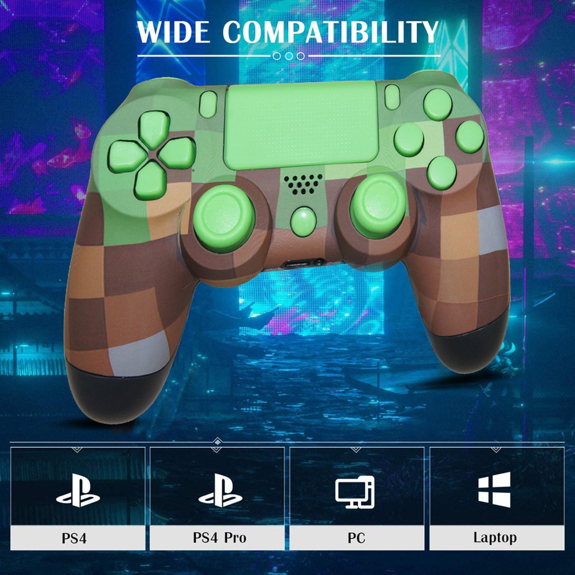 Minecraft PS4 Wireless Controller Dual Vibration PS4 | Etsy