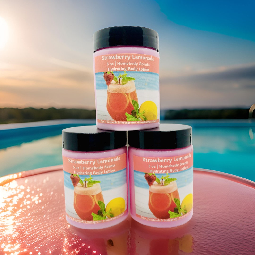 Strawberry Lemonade Body Lotion: Vegan Hydrating Body Cream - Etsy